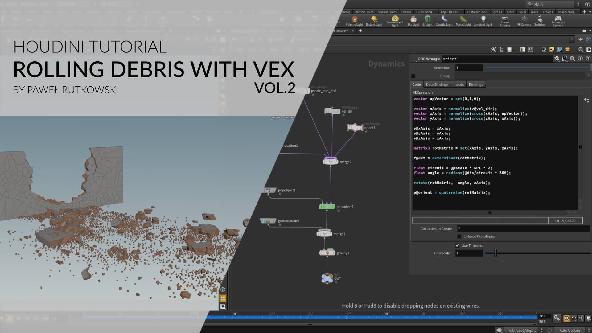 Houdini Tutorial | Rolling Debris with VEX part 2 on Vimeo