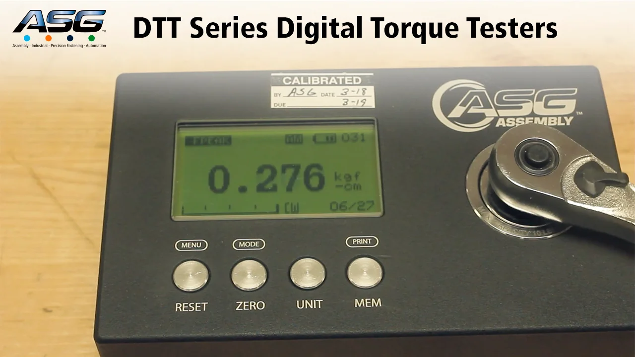 ASG DTT Series Digital Torque Testers on Vimeo