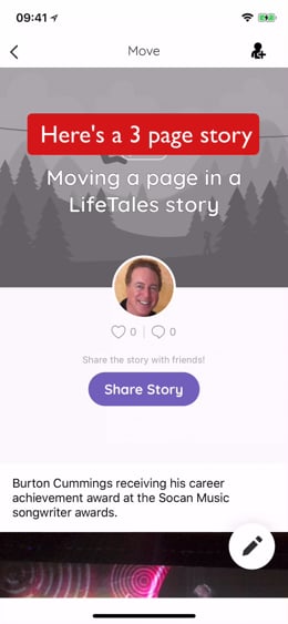 How To Move A Page In A LifeTales Story On Vimeo