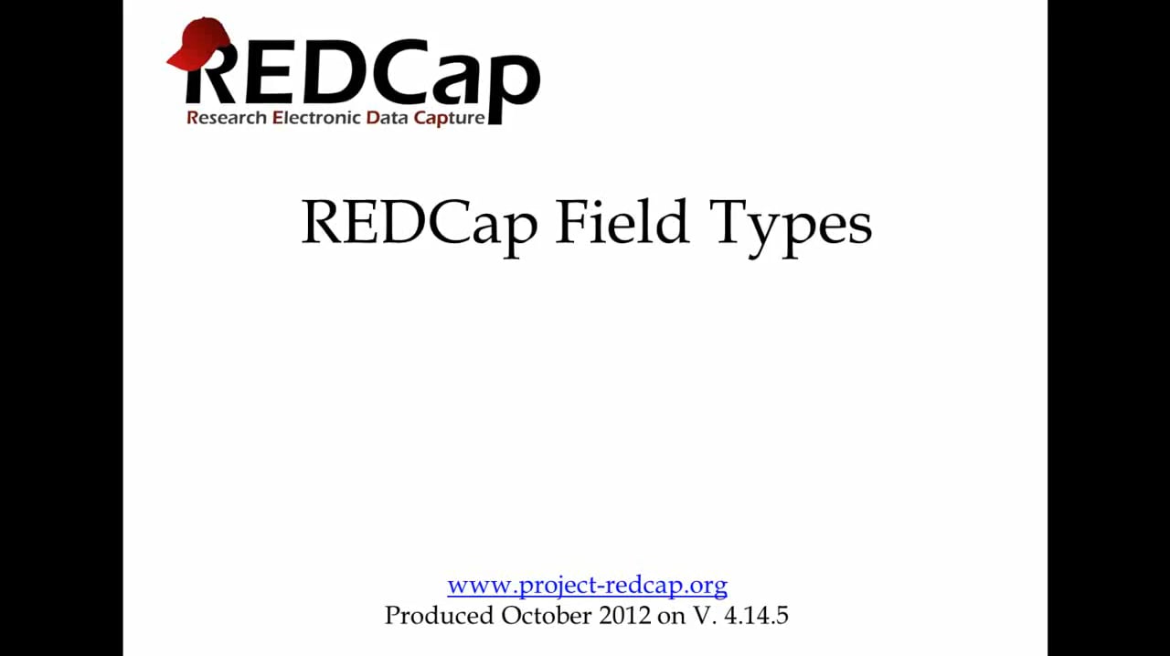 REDCap Field Types tutorial on Vimeo