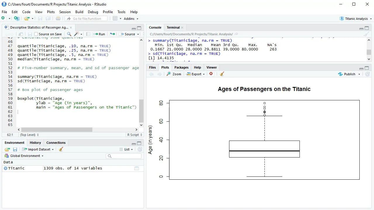 Using R to Calculate Five-Number Summaries and Construct Box Plots on Vimeo