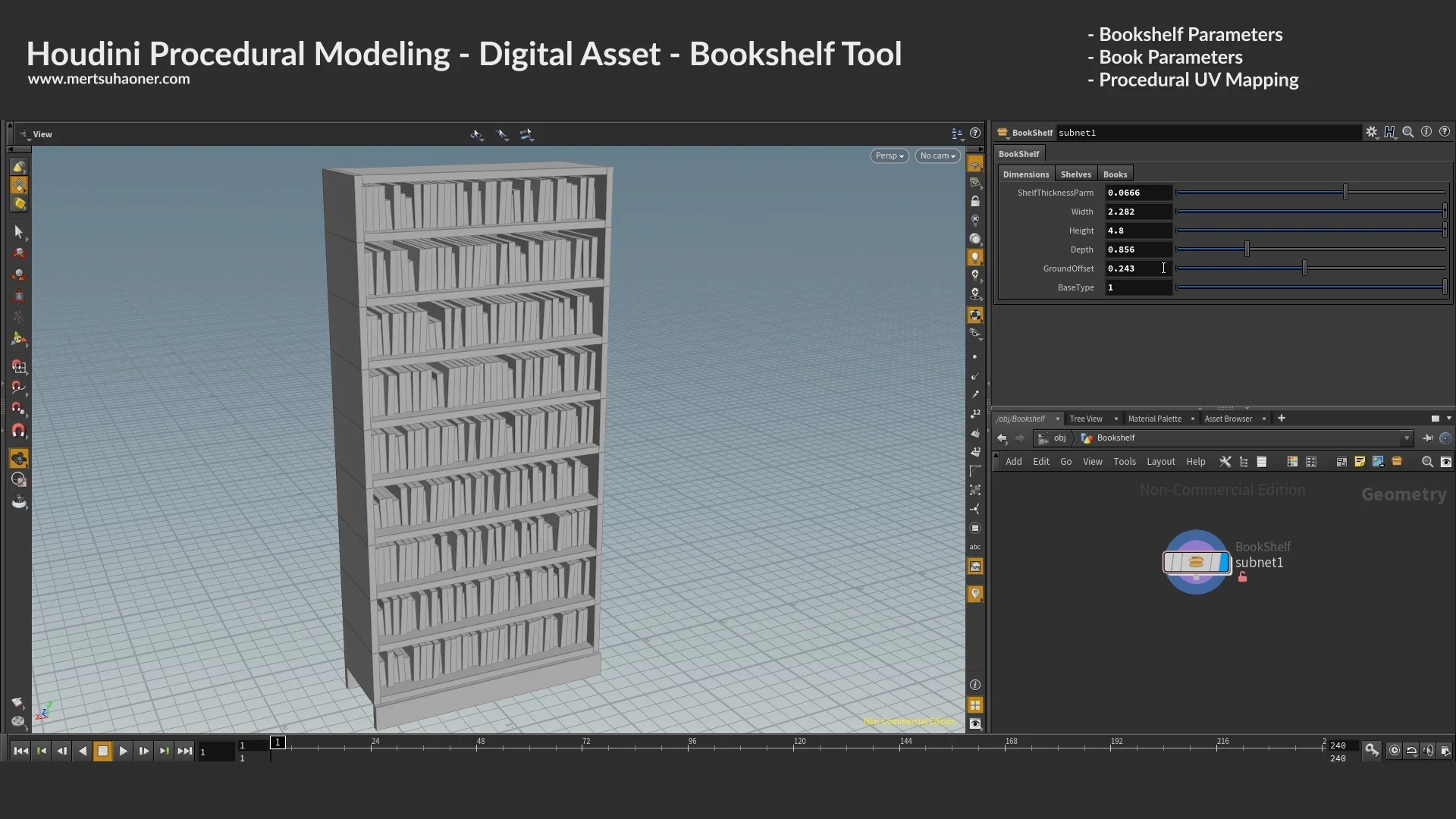 Houdini Procedural Modeling - Digital Asset - BookShelf Tool on Vimeo
