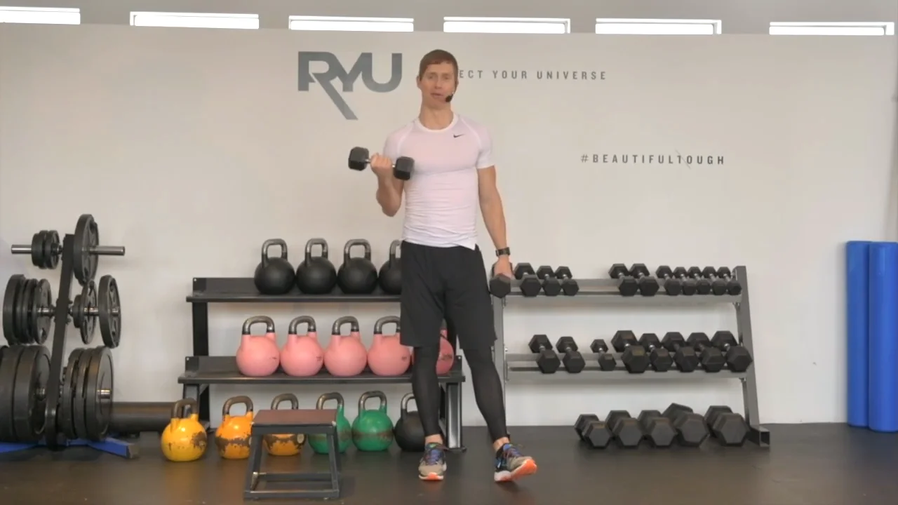 DB Bulgarian Split Squat + Curl on Vimeo