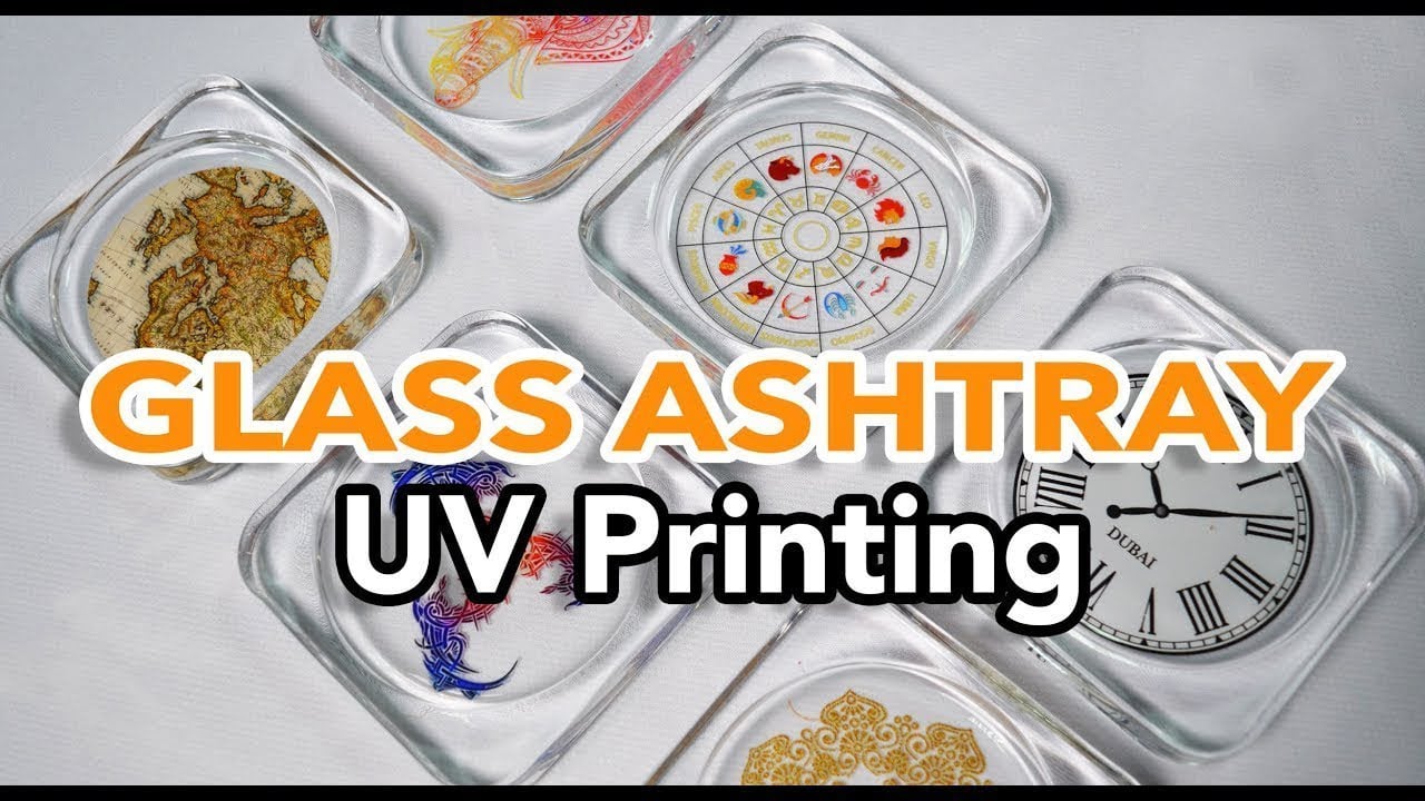 Print on Glass Ashtrays & Candle holders - Best UV LED Printer on Vimeo