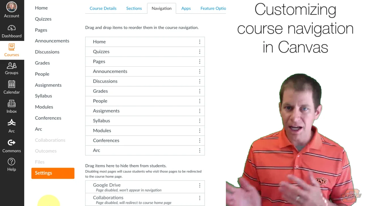 Canvas Customizing A Course Navigation Menu On Vimeo