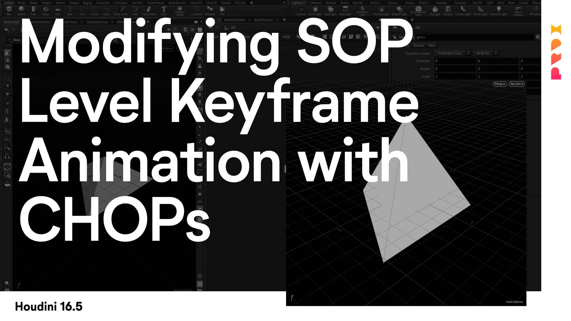 Modifying SOP Level Keyframe Animation with CHOPs in Houdini on Vimeo