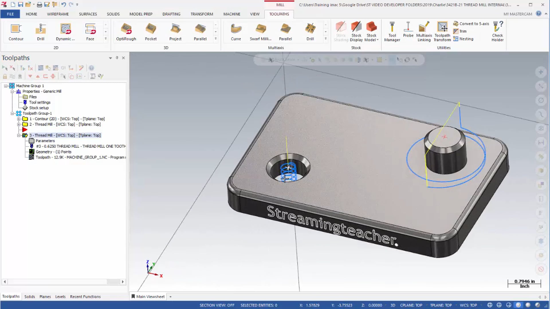 Mastercam 2019 Library - Thread Mill - Internal Mastercam 2019 Library - Thread Mill - Internal