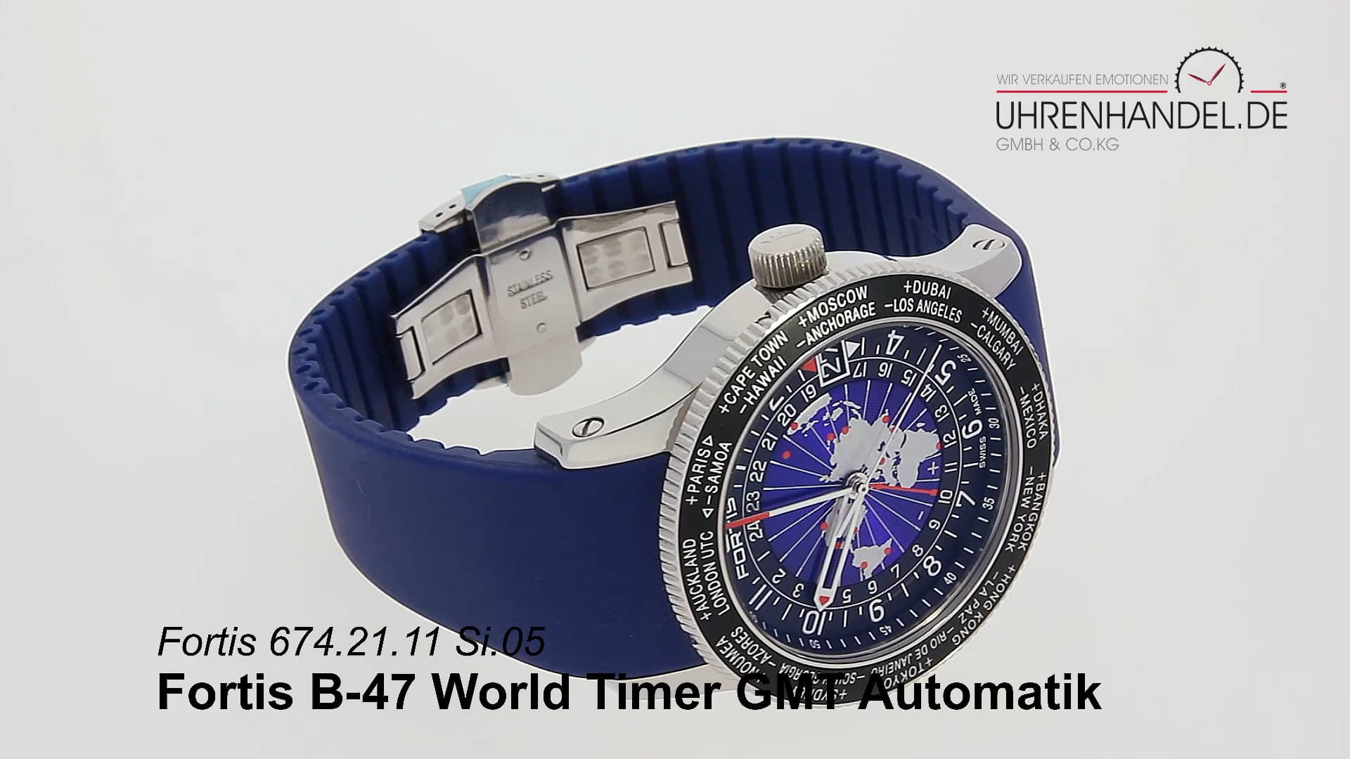 Fortis B-47 World Timer GMT 674.21.11 Si.05 on Vimeo