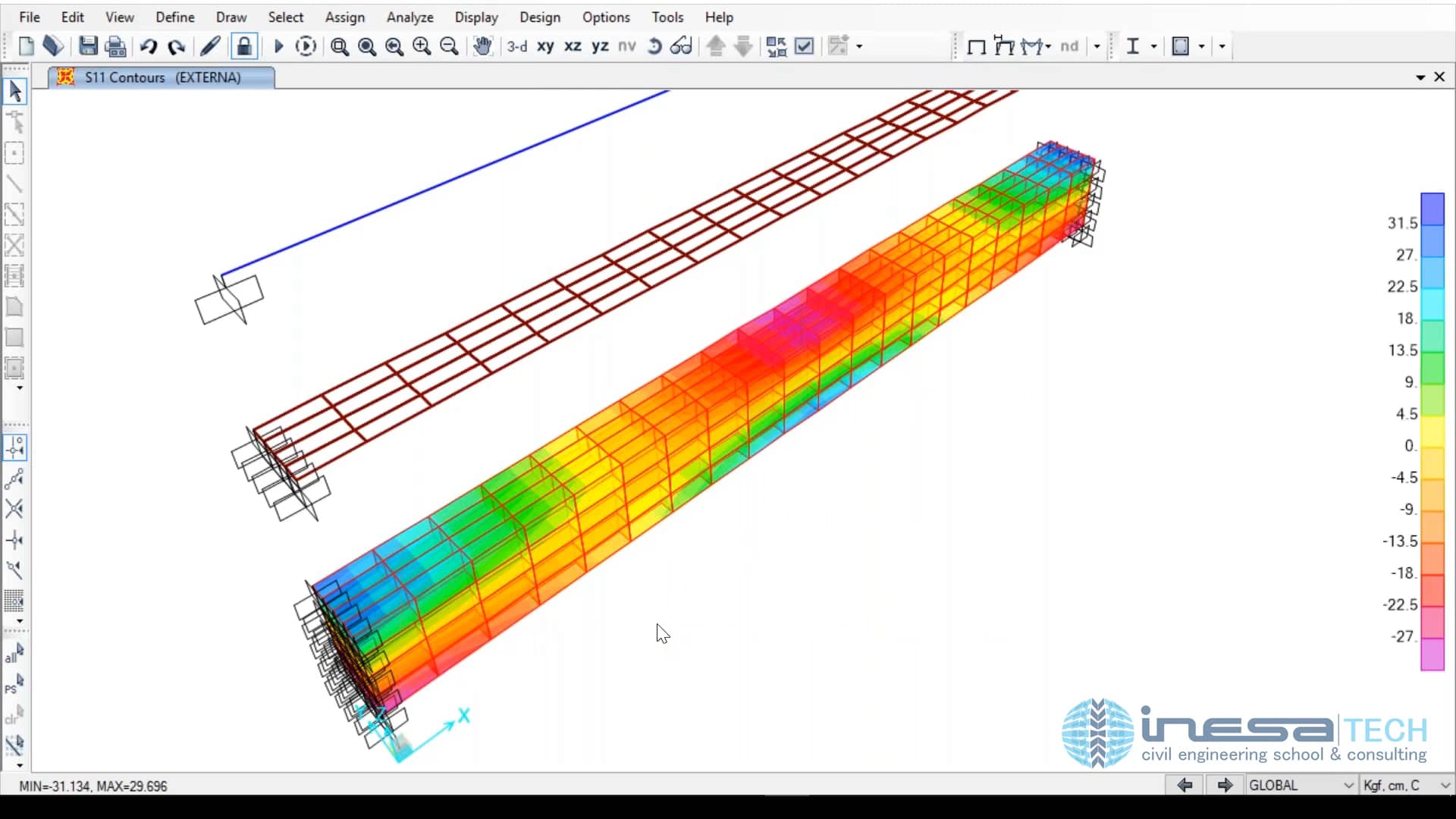 Estudio de Viga Modelada como Frame-Area-Solido en SAP2000 v19 (Parte 3) on Vimeo
