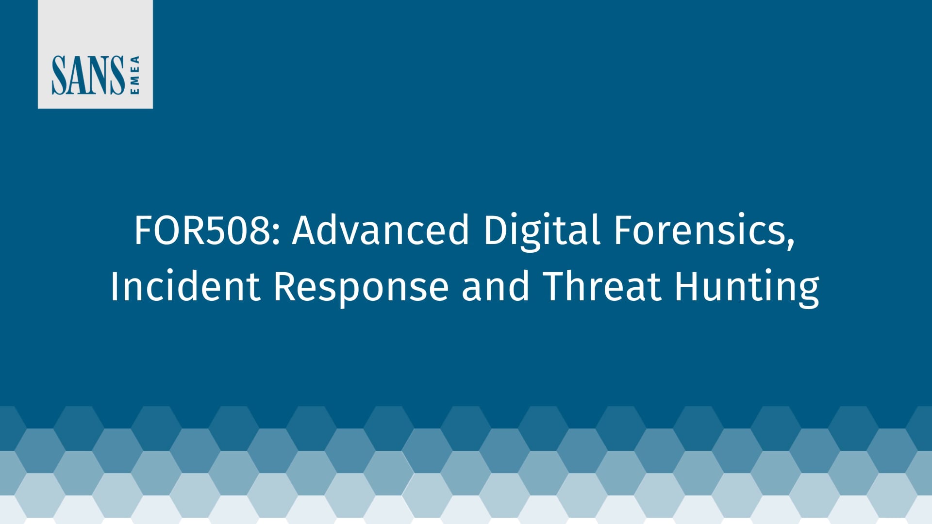 What's great about SANS course FOR508: Advanced Digital Forensics ...