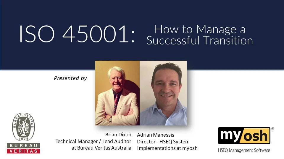 ISO 45001 - How to Manage a Successful Transition Webinar - July 2018 ...