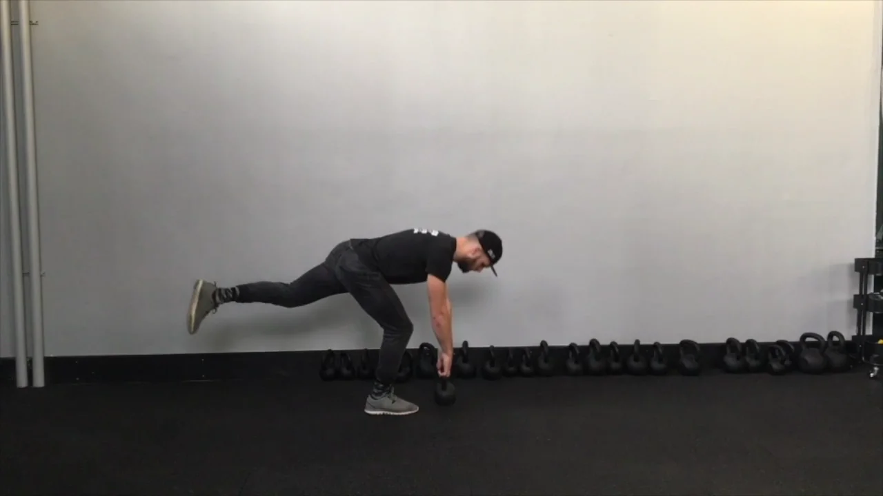 KB Single Leg Hip Hinge on Vimeo