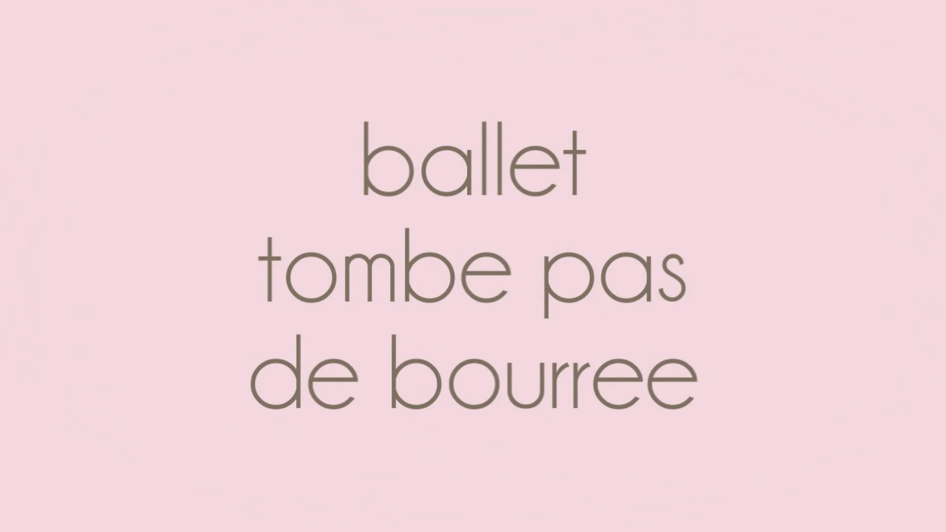 Step Library Ballet - BALLET - TOMBE PAS DE BOURREE on Vimeo