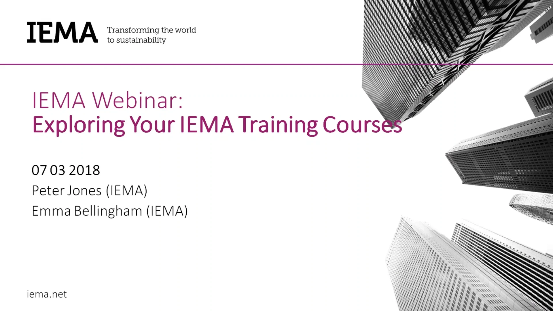 Exploring Your IEMA Training Courses 2018-03-07 on Vimeo