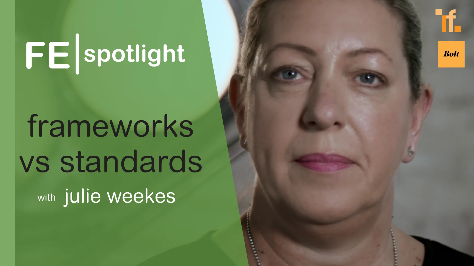 FE Spotlight Trailer | Julie Weekes on Frameworks vs Standards | What ...