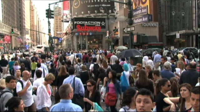 New York City Crowded Sidewalk