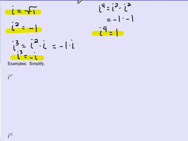 Simplifying Powers of i on Vimeo