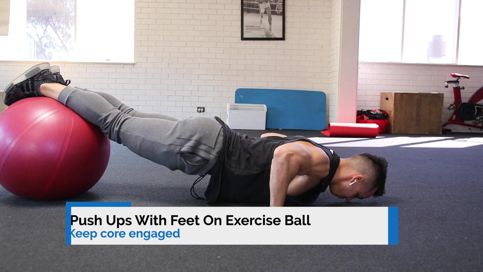 Push Ups With Feet On Exercise Ball on Vimeo
