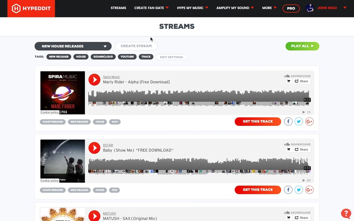 How do discover new music on Hypeddit with custom streams on Vimeo