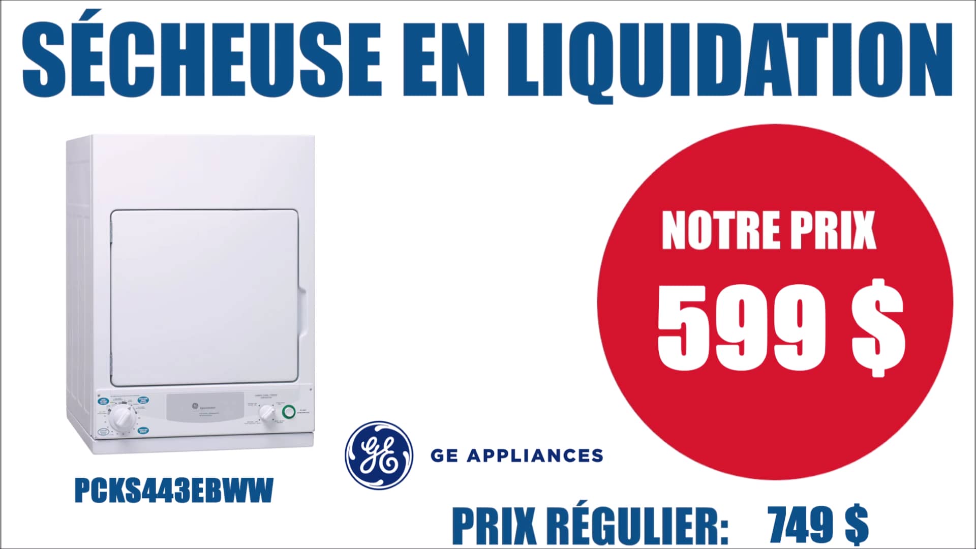 PCKS443EBWW (Sécheuses - Électriques) | BonPrix Électroménagers ...