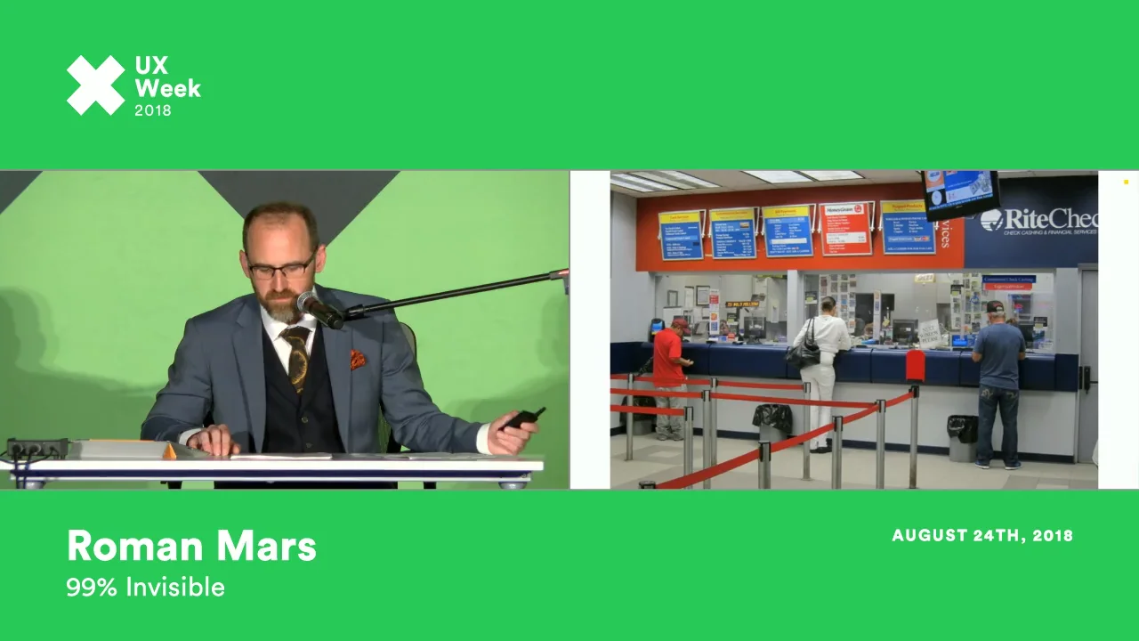 Roman Mars // 99% Invisible: Design is in the Details. // UX 2018 on Vimeo