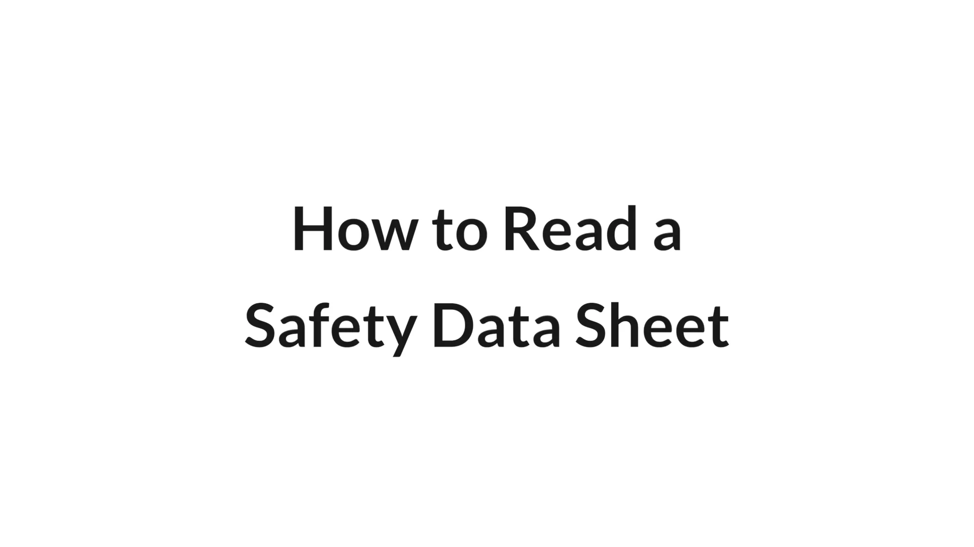 STT: How To Read a SDS