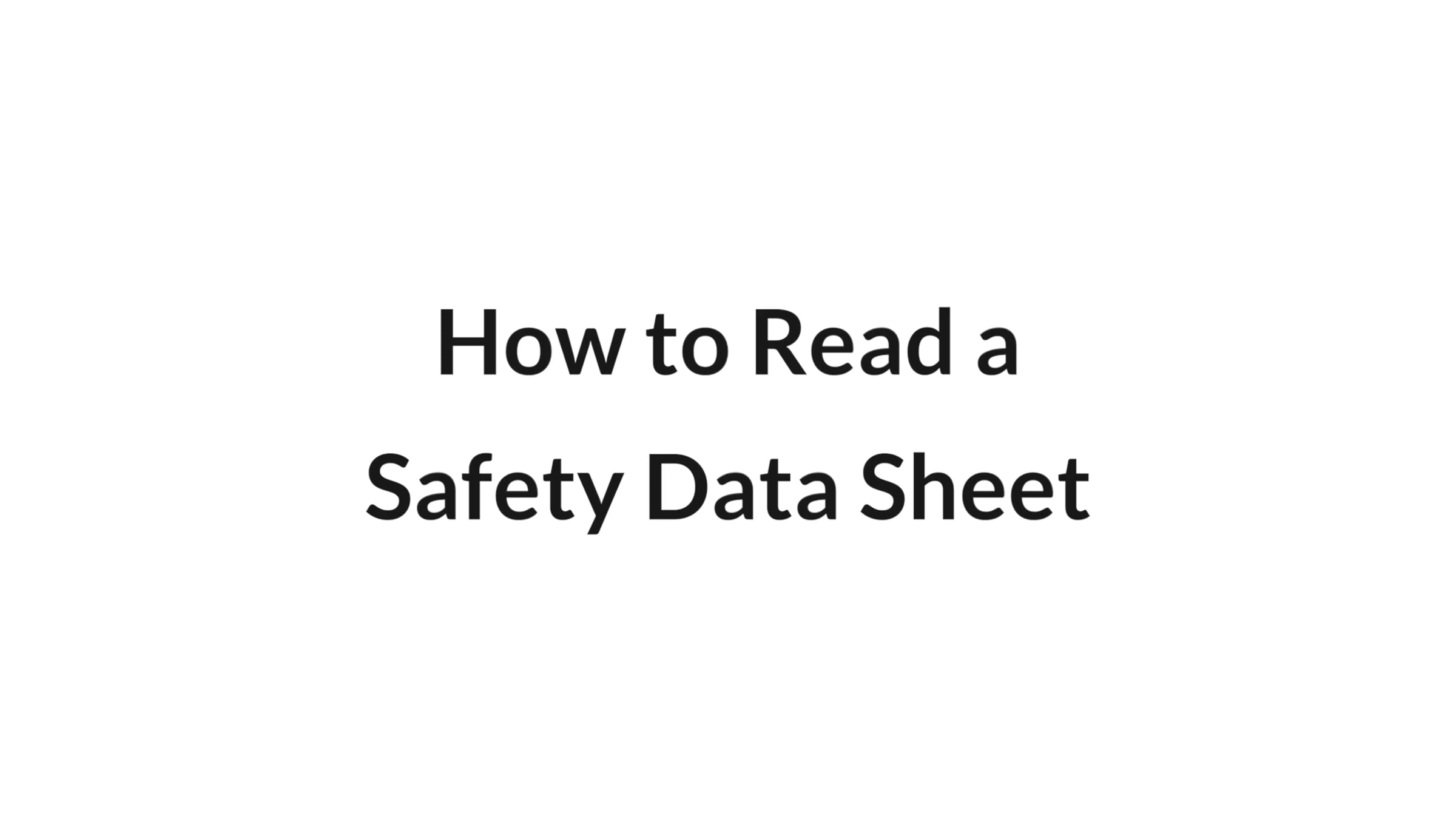 STT: How To Read a SDS