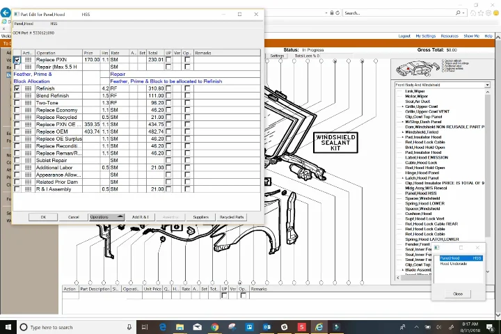 How to See Included Operations In Audatex