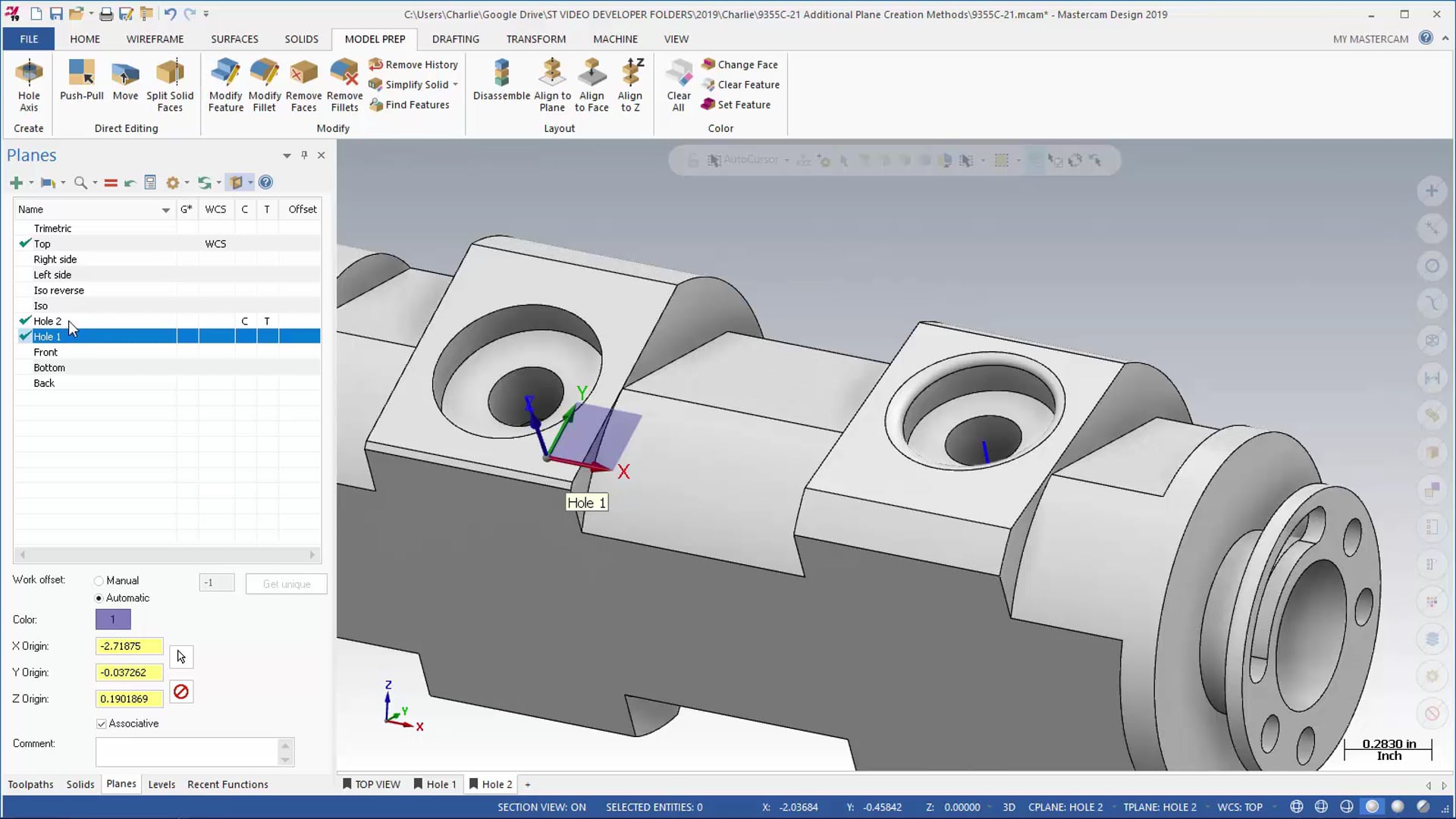 Mastercam 2023 Library - Creating Planes from Entity Normal Mastercam 2023 Library - Creating Planes from Entity Normal