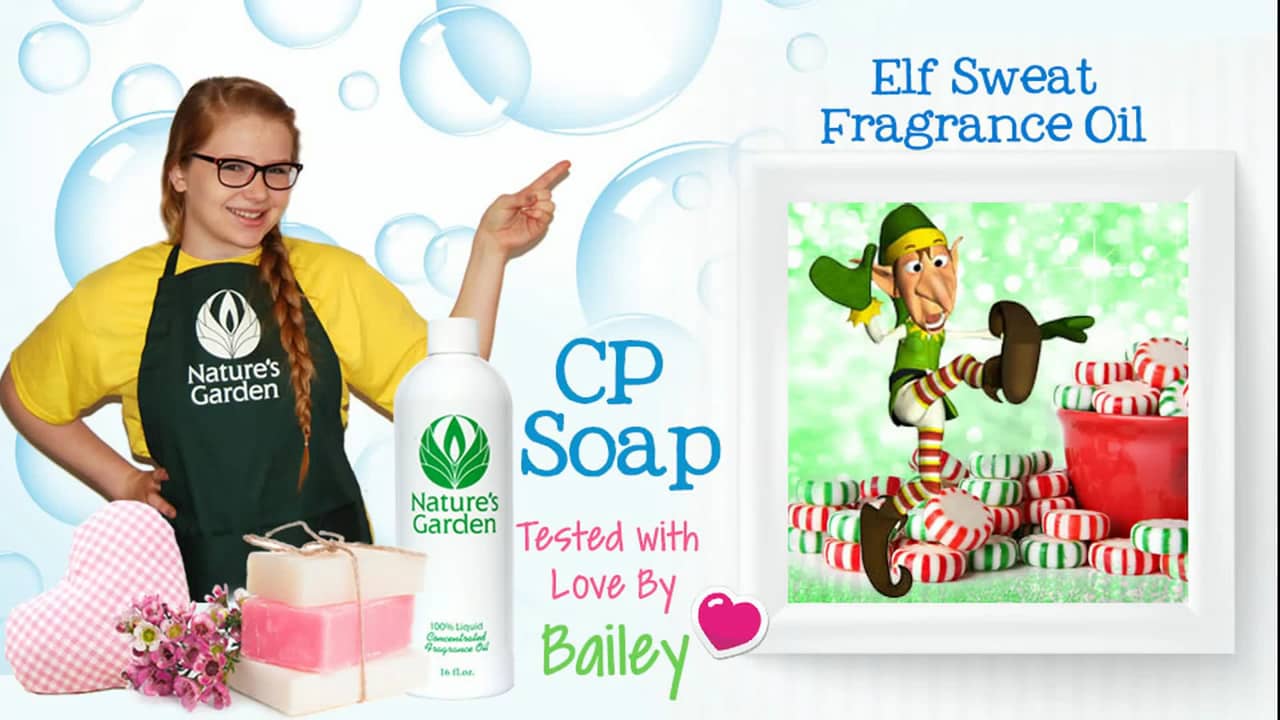 Soap Testing Elf Sweat Fragrance Oil- Natures Garden on Vimeo