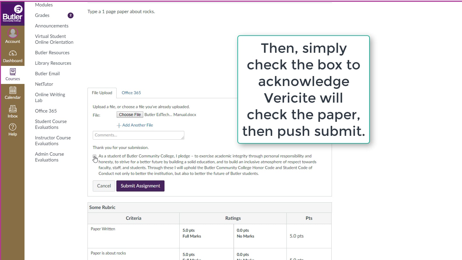 Student Assignment Submissions Using Vericite on Vimeo