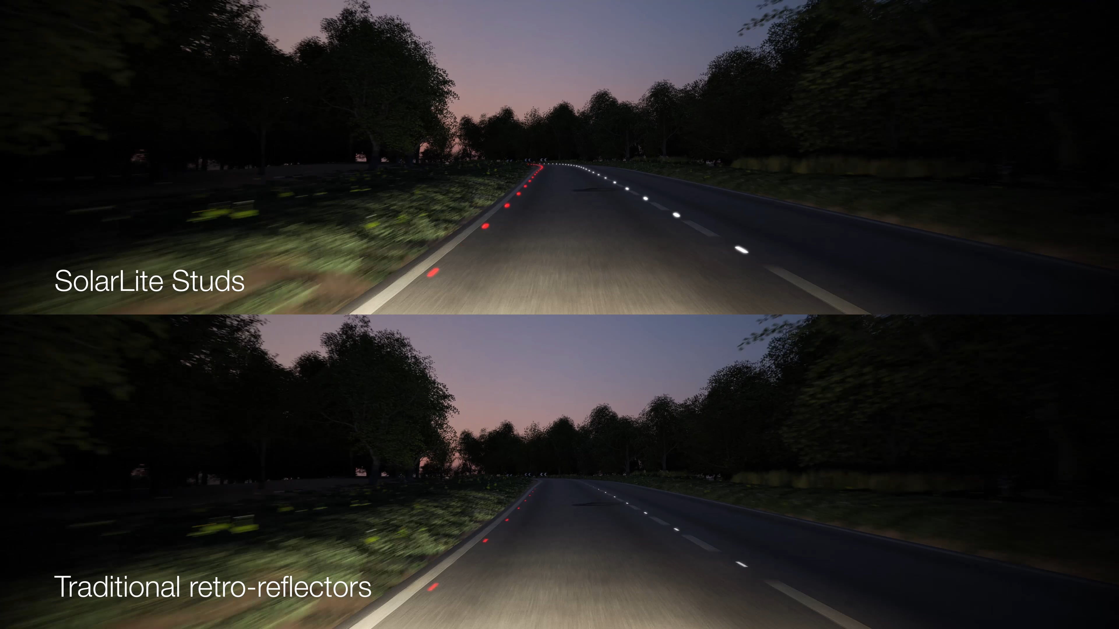 SolarLite Road Studs - Dusk - Clearview Intelligence on Vimeo