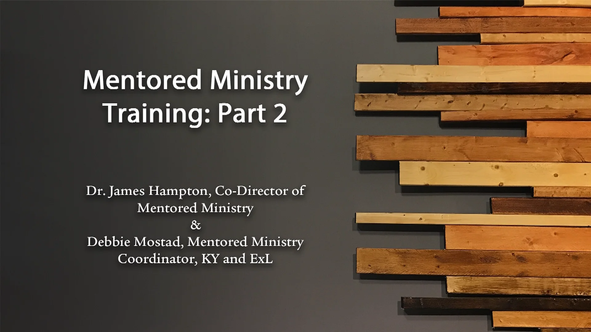 Mentored Ministry Training: Part 2 on Vimeo