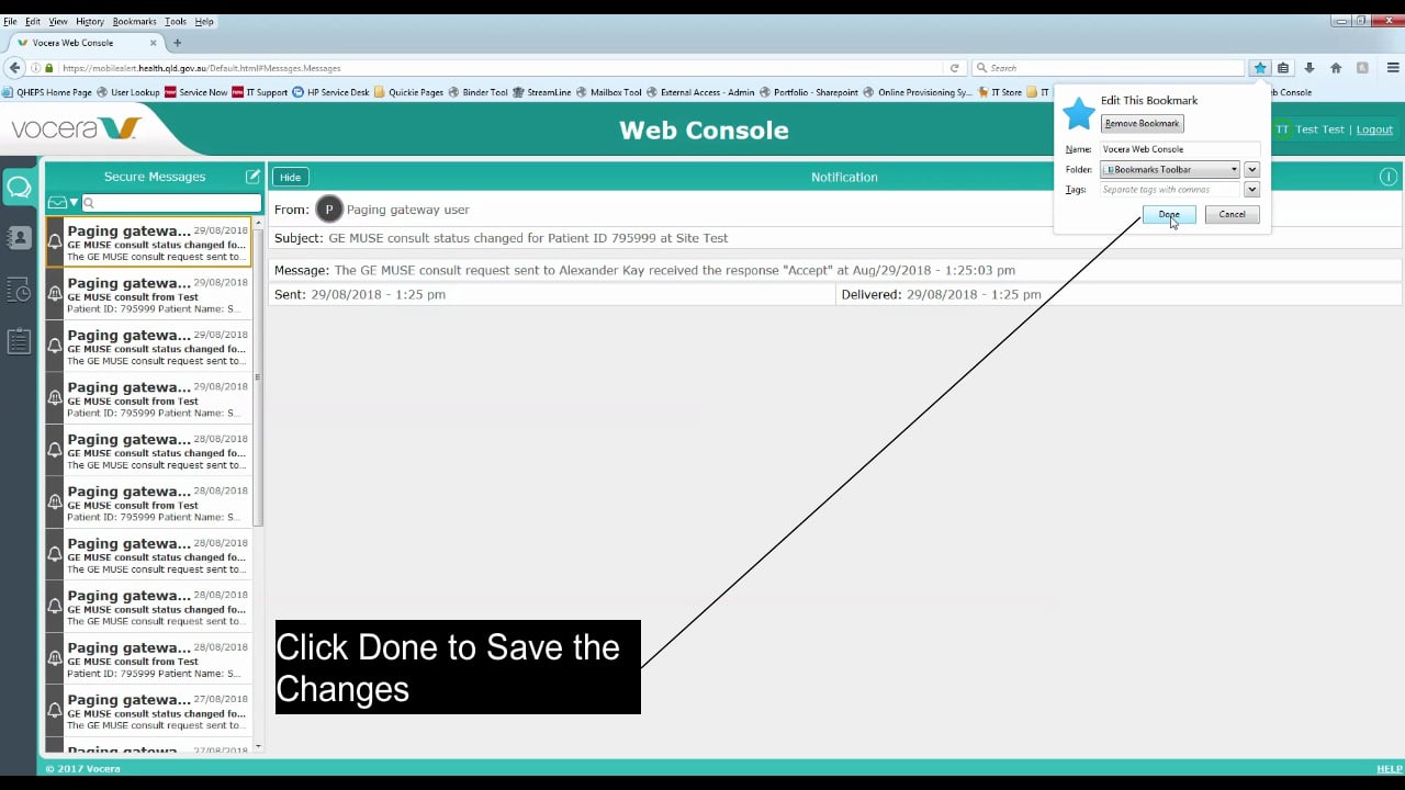 How to Bookmark Vocera Web Console on Vimeo