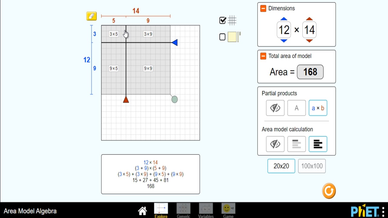 Mat - Phet5 - Area model algebra on Vimeo
