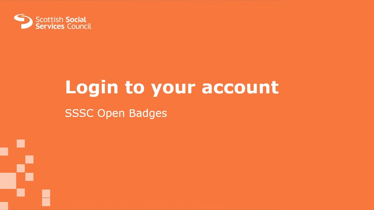 How to login to SSSC Open Badges on Vimeo