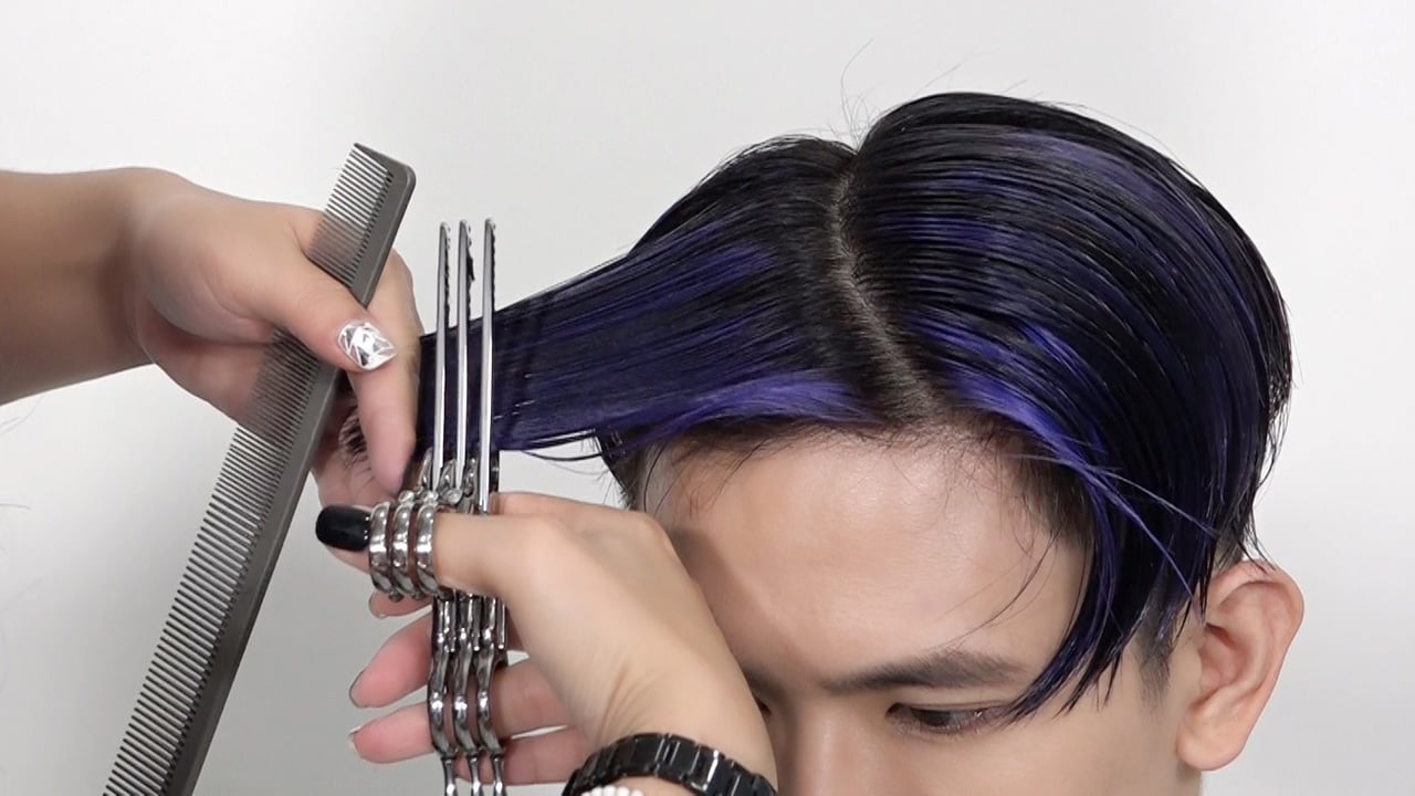 Undercut Hairstyles For Men - Ultra Violet Hair Pantone Color ...