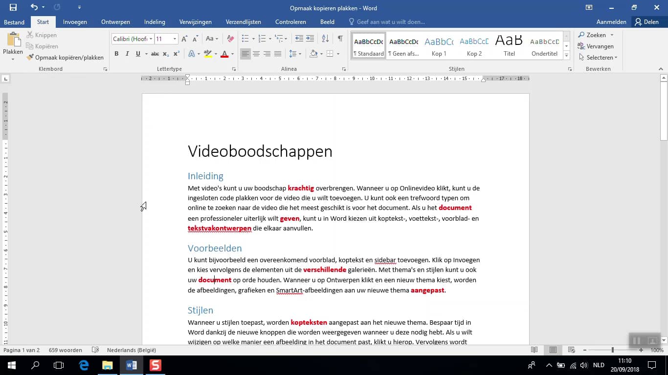 Taak 1 - Word: opmaak kopiëren en plakken on Vimeo