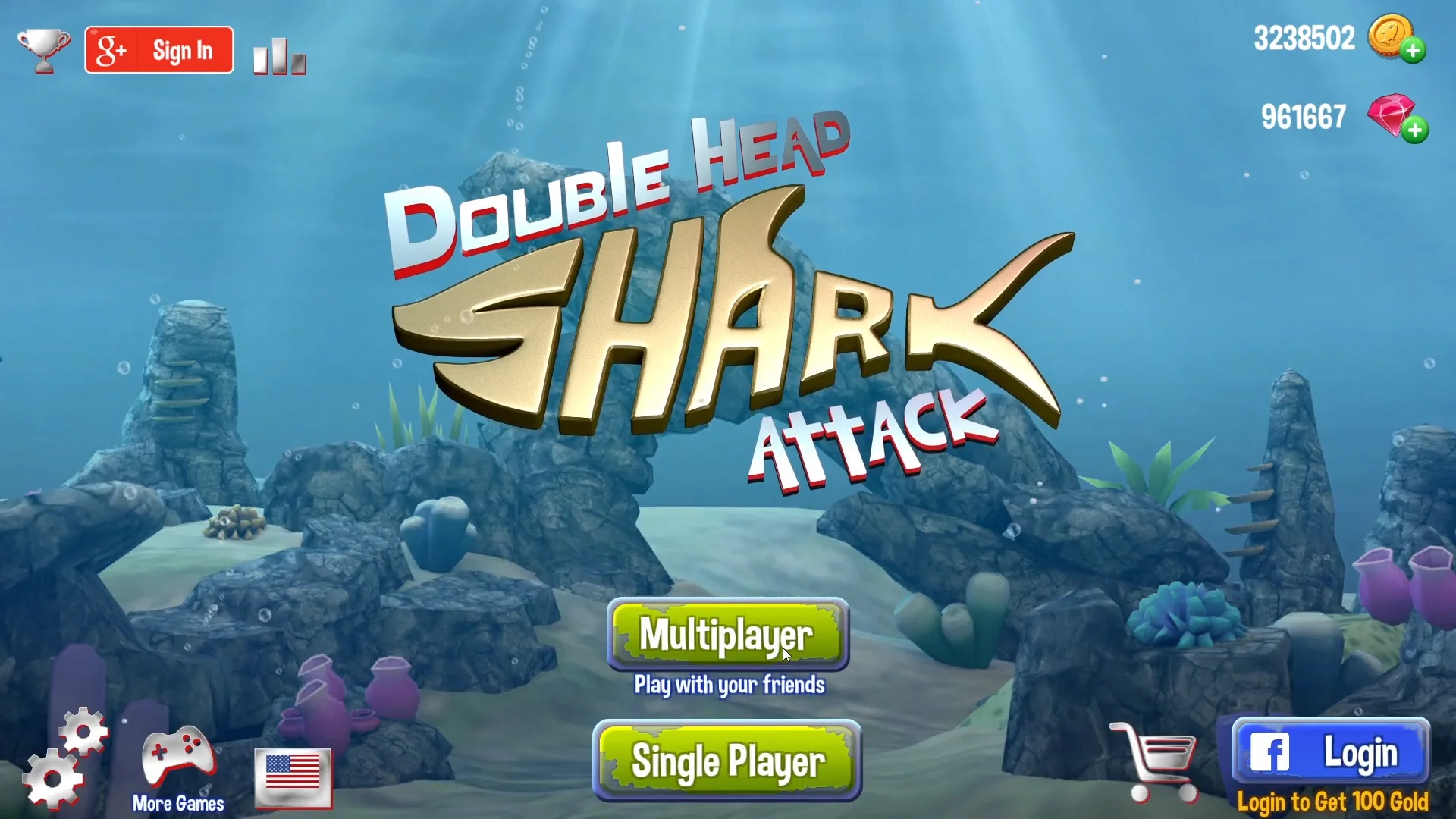 Double Head Shark Attack - Multiplayer Gameplay