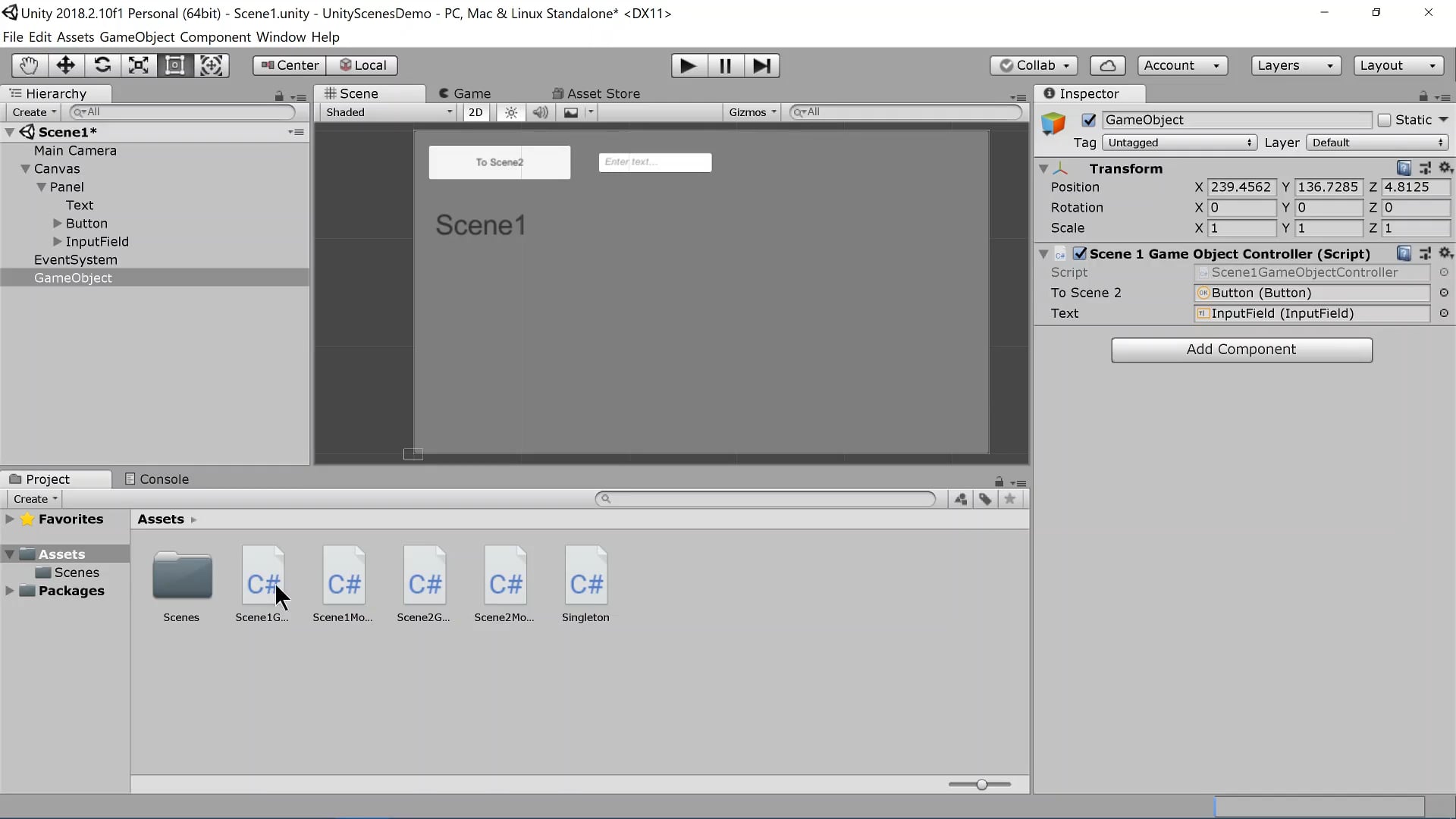 Cambio de escena en Unity on Vimeo