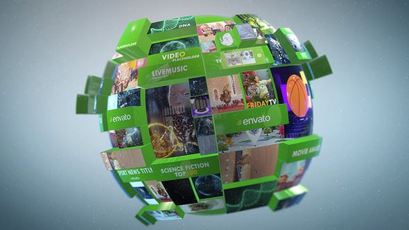 TV Sphere Screens Motion Graphics
