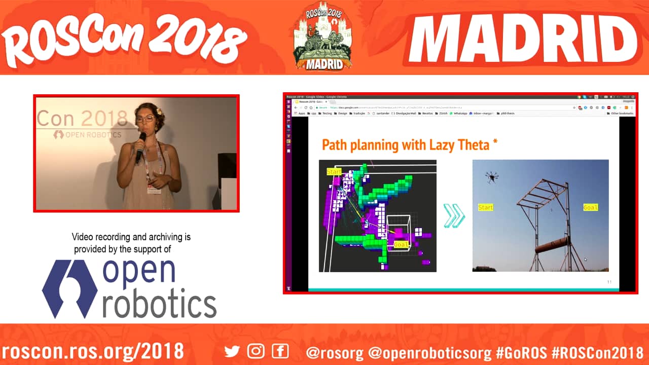 ROSCon 2018 Madrid: Lazy_theta_star - a deterministic 3D path planner on Vimeo