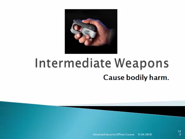 Advanced Security Officer Level Two- Intermediate Weapons on Vimeo