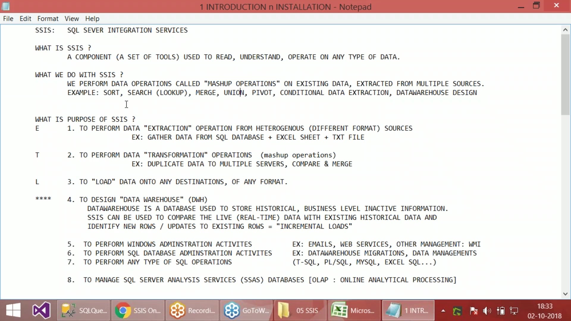SSIS (with ETL _ DWH) LIVE Online Training Session on Vimeo