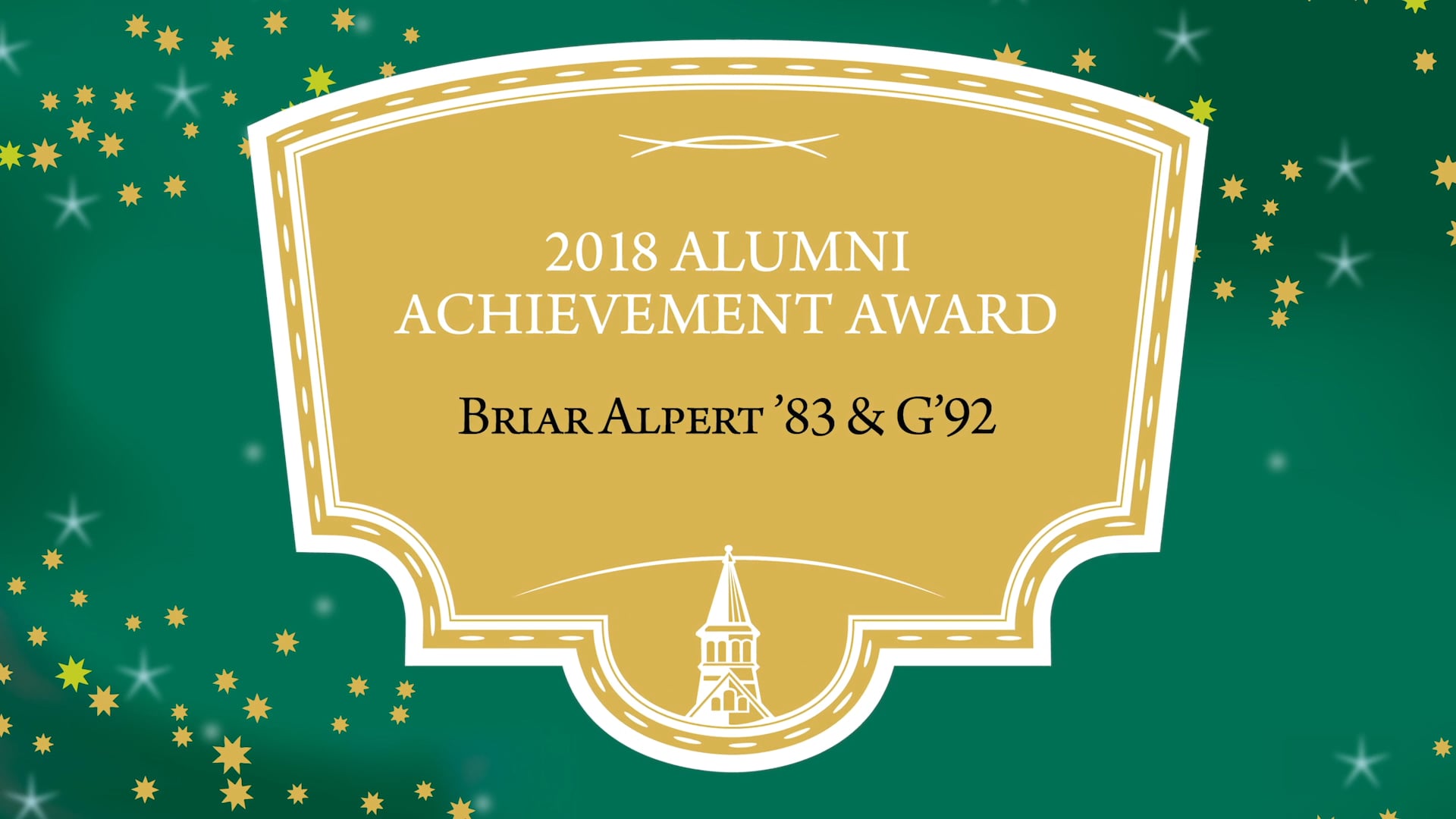 2018 Alumni Achievement Award, Briar Alpert ’83 & G’92 on Vimeo
