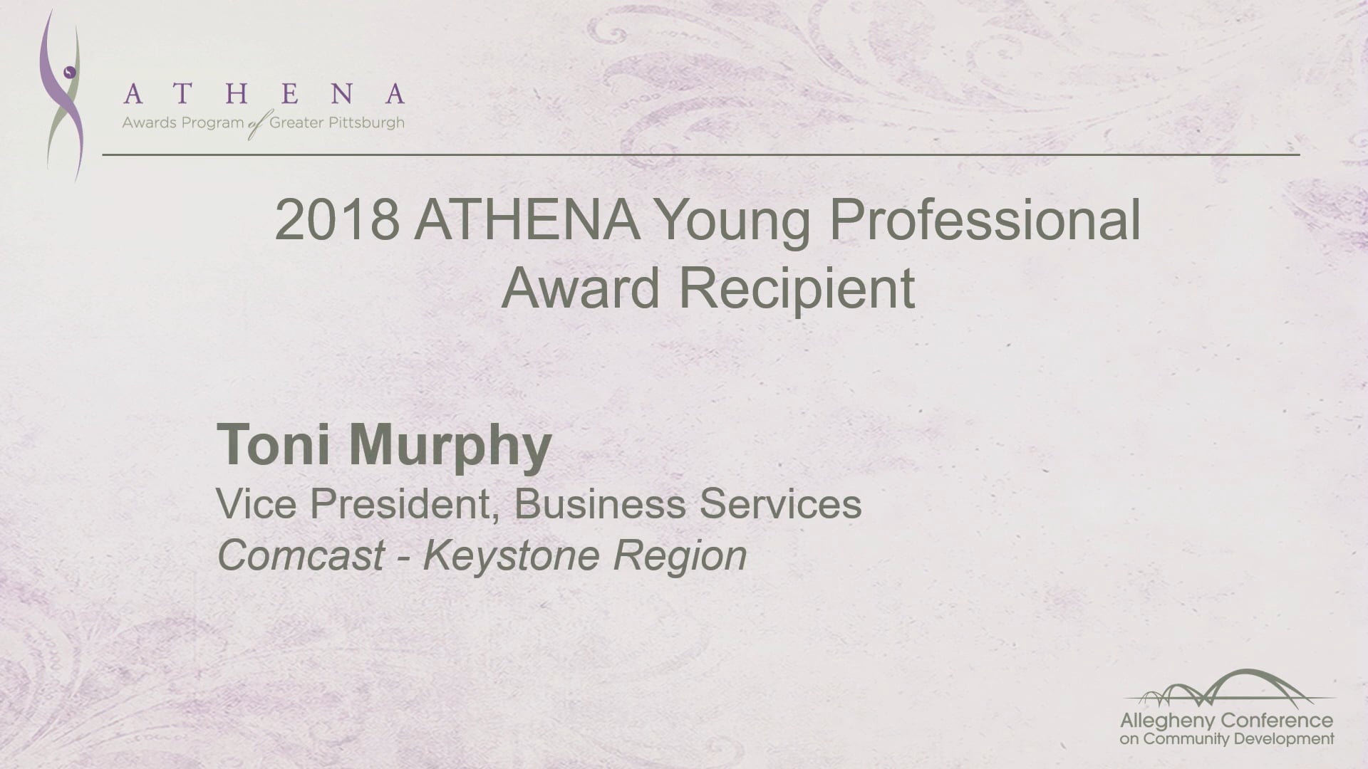 Toni Murphy Acceptance Speech on Vimeo