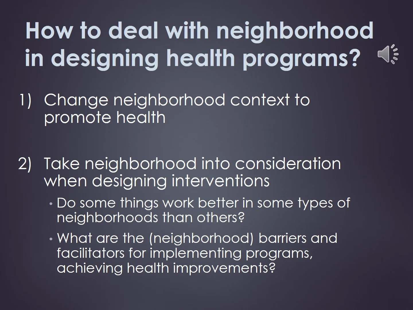 Module 10: Neighborhood and Health