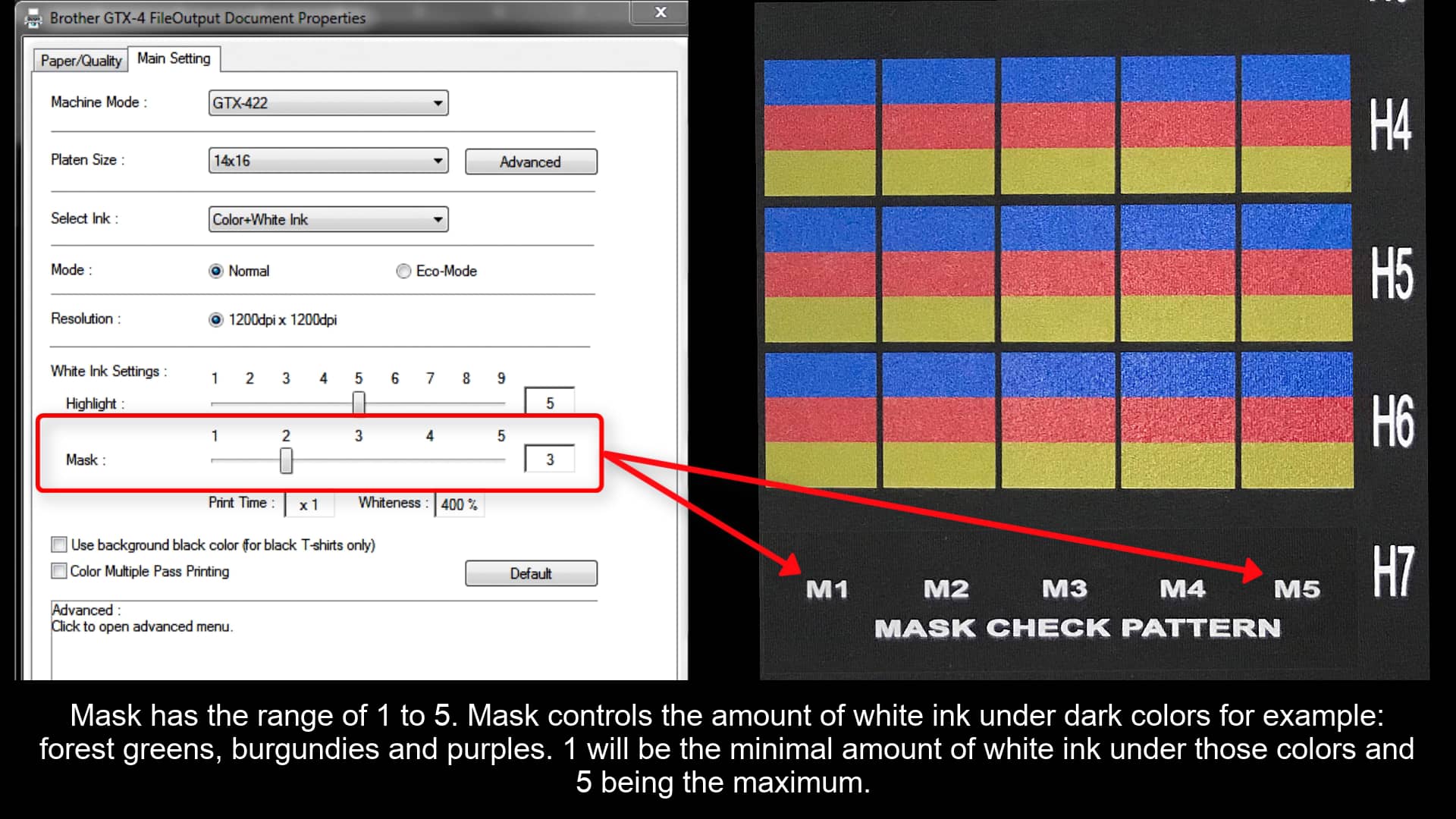 Understanding the Highlight-Mask Check Pattern - Brother GTX ...