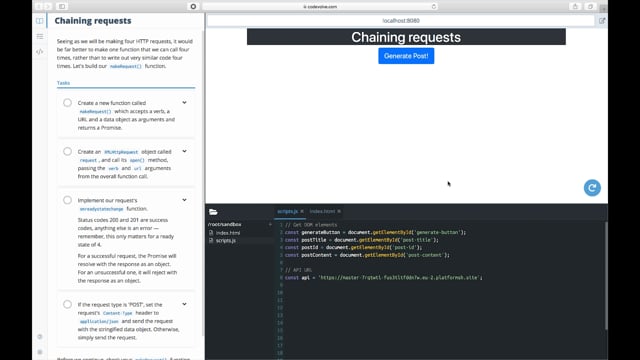 Manipulate data in a series of requests - Write JavaScript for the Web ...