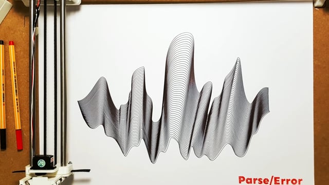 Artist and His Machine Create Beautiful Line Art Drawings